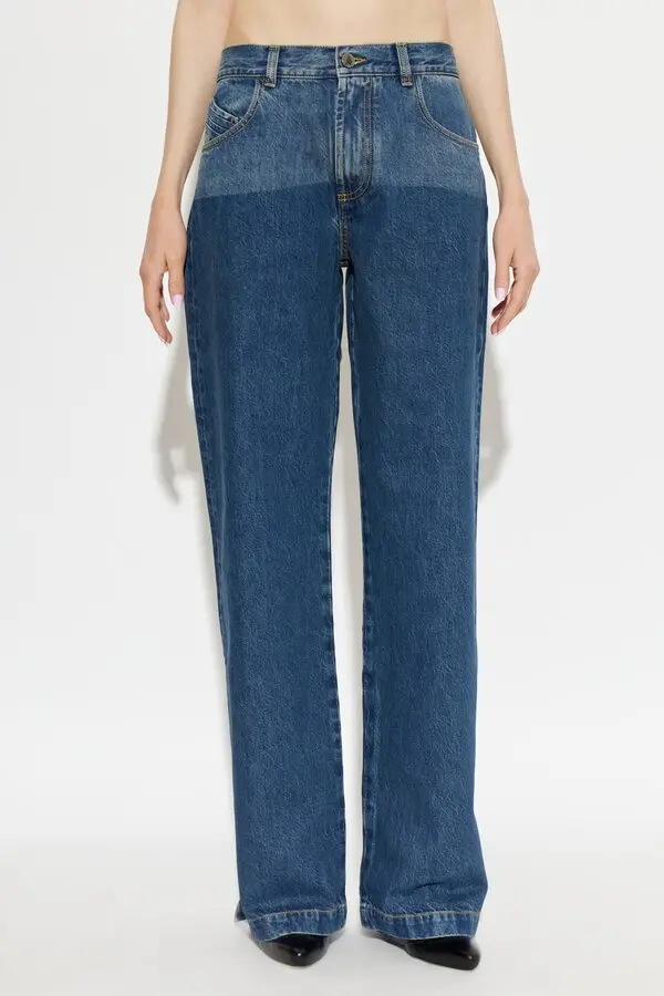 Attico Wide-leg Jeans With Faded Wash