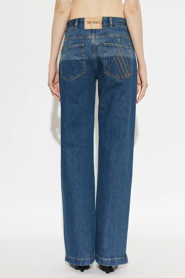 Attico Wide-leg Jeans With Faded Wash