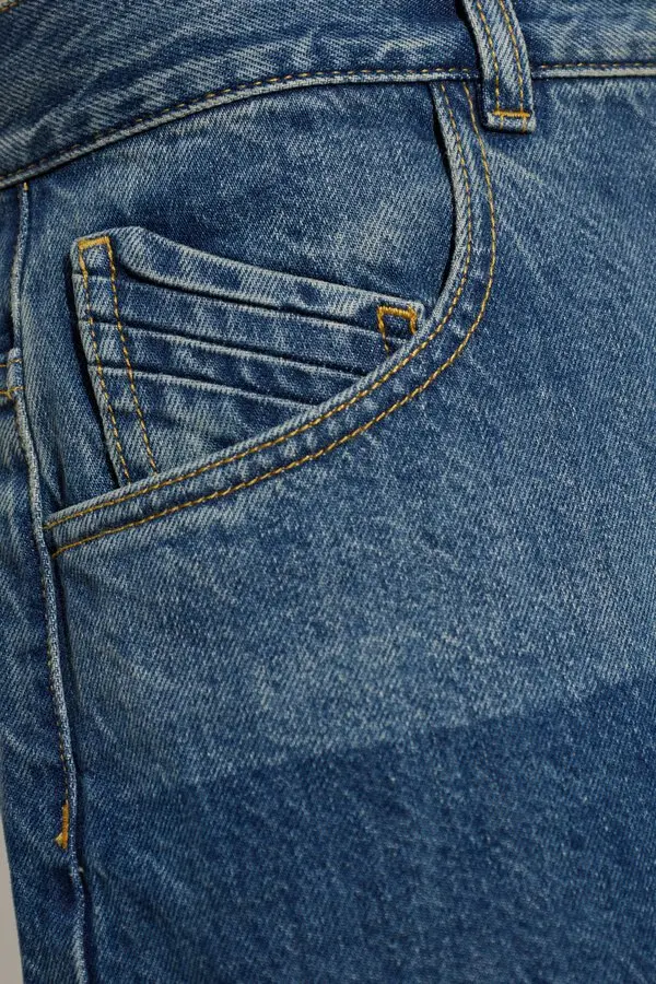 Attico Wide-leg Jeans With Faded Wash