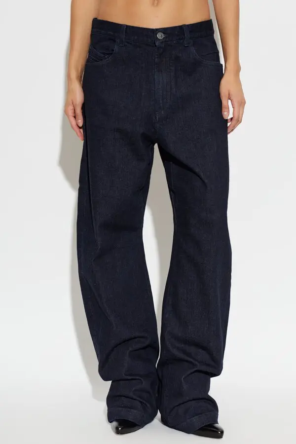 Attico Boyfriend Fit Jeans With Embroidered Logo