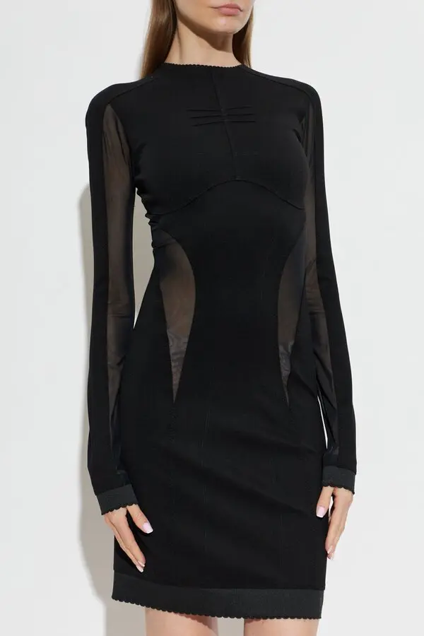 Attico Fitted Mini Dress With Sheer Inserts