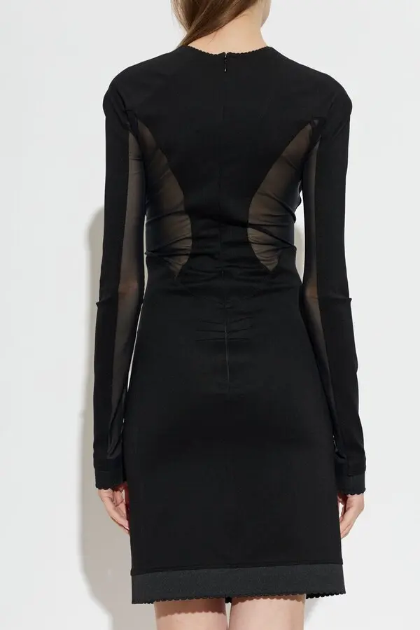 Attico Fitted Mini Dress With Sheer Inserts
