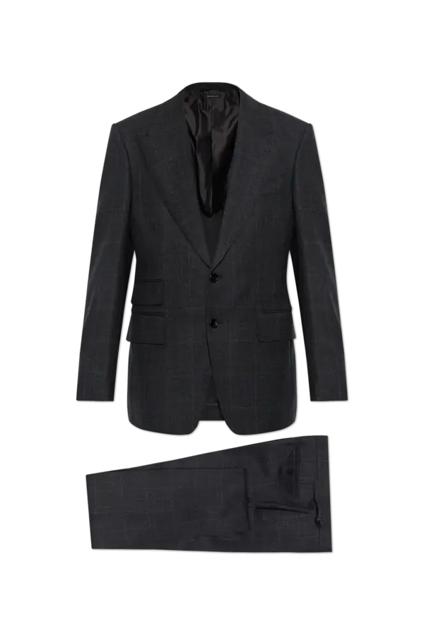 TOM FORD Wool Suit With A Check Pattern - Grey