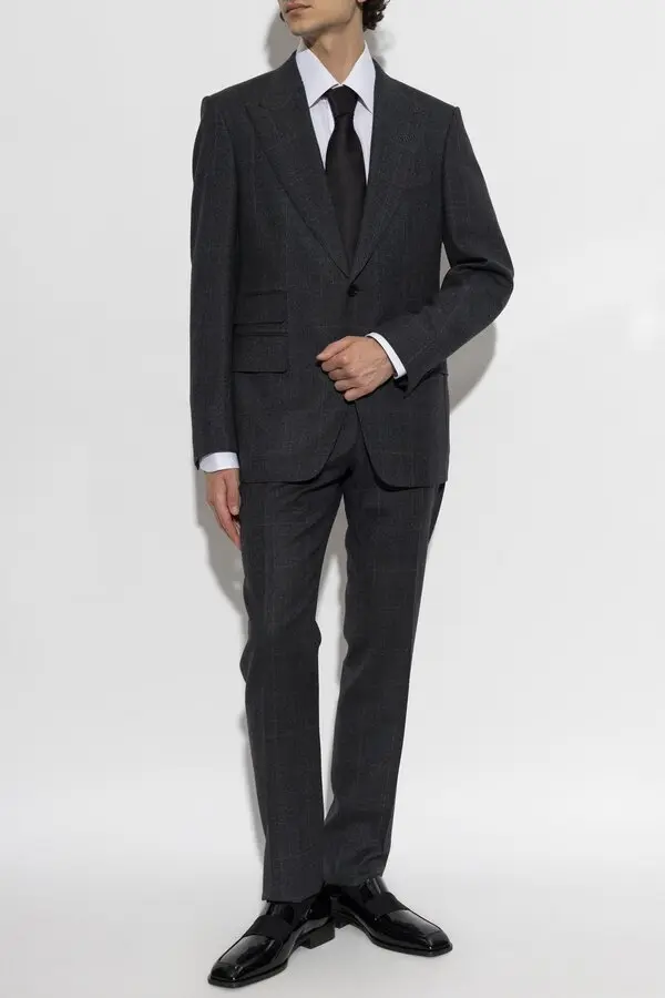 TOM FORD Wool Suit With A Check Pattern