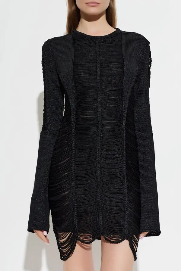 Attico Knit Dress With Decorative Fringes