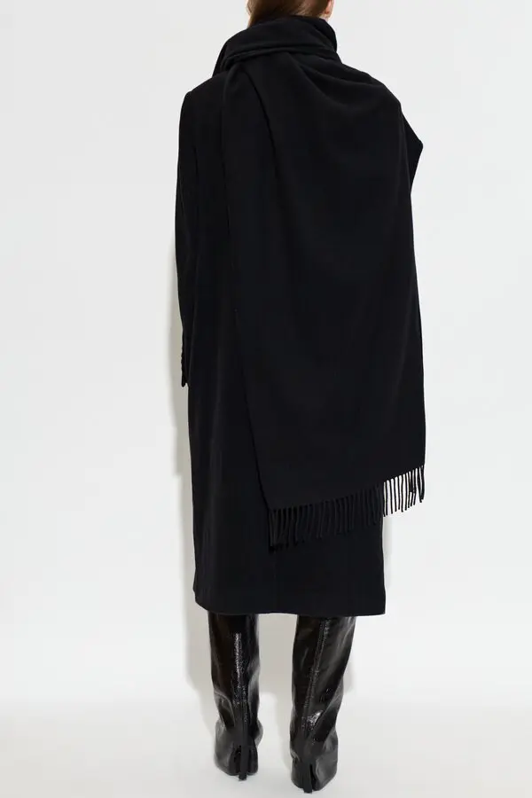 Attico Wool Coat With Attached Scarf
