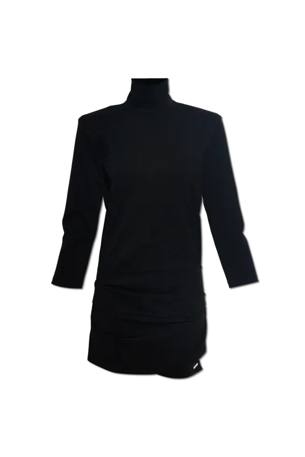 Attico Turtleneck Mini Dress - Black