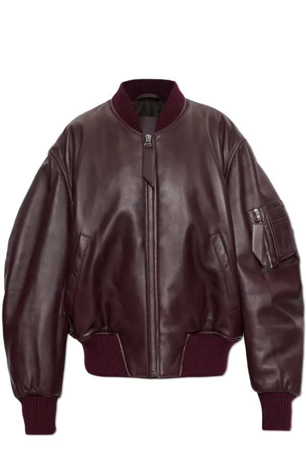 Attico Leather 'bomber' Jacket - Burgundy