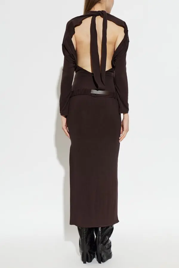 Attico Long Dress With Belt