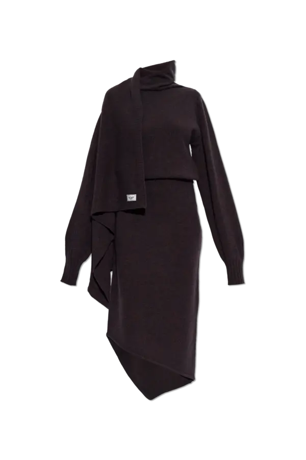 Attico Wool Dress With A Pleat