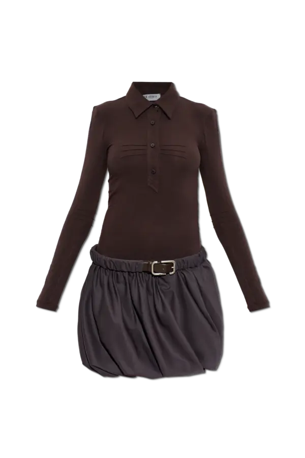 Attico Dress With Belt - Brown