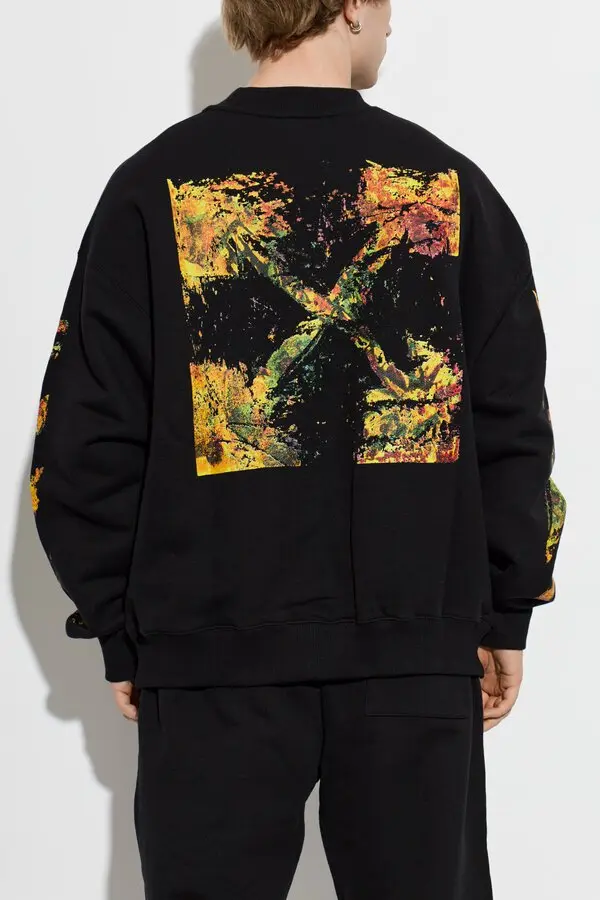 Off-White Sweatshirt With A Colorfully Printed Logo