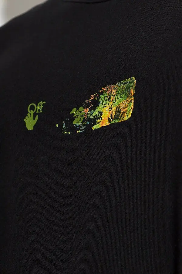 Off-White Sweatshirt With A Colorfully Printed Logo