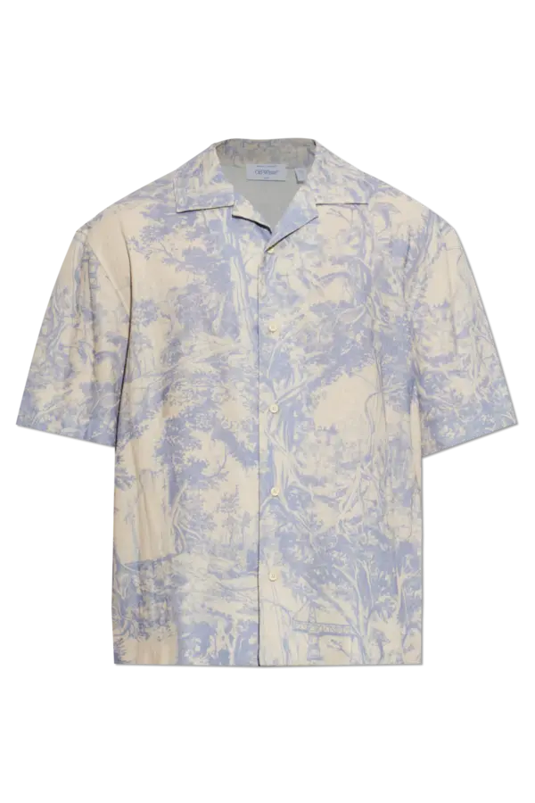 Off-White Shirt With Print - Cream