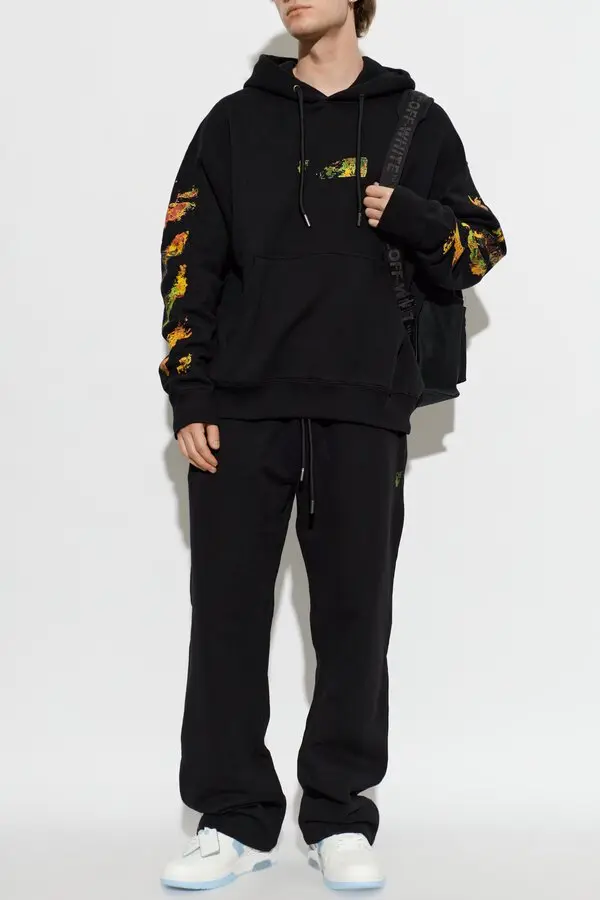 Off-White Sweatpants With A Colorful Printed Logo