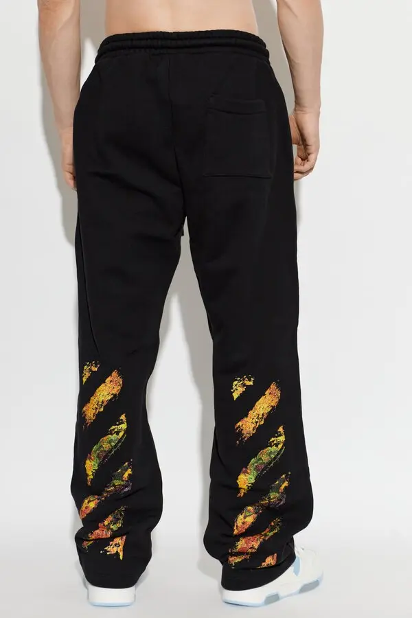 Off-White Sweatpants With A Colorful Printed Logo