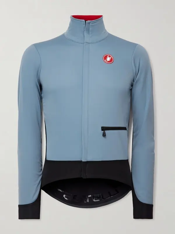 CASTELLI Alpha Logo-appliquéd Stretch-jersey Cycling Jacket - Blue