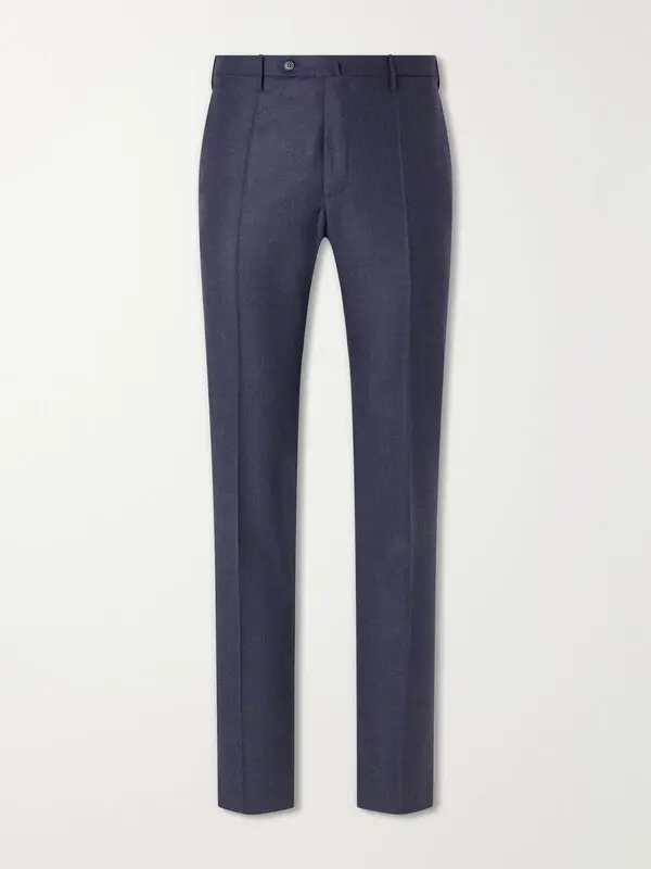 SLOWEAR Straight-leg Wool And Cashmere-blend Trousers - Blue