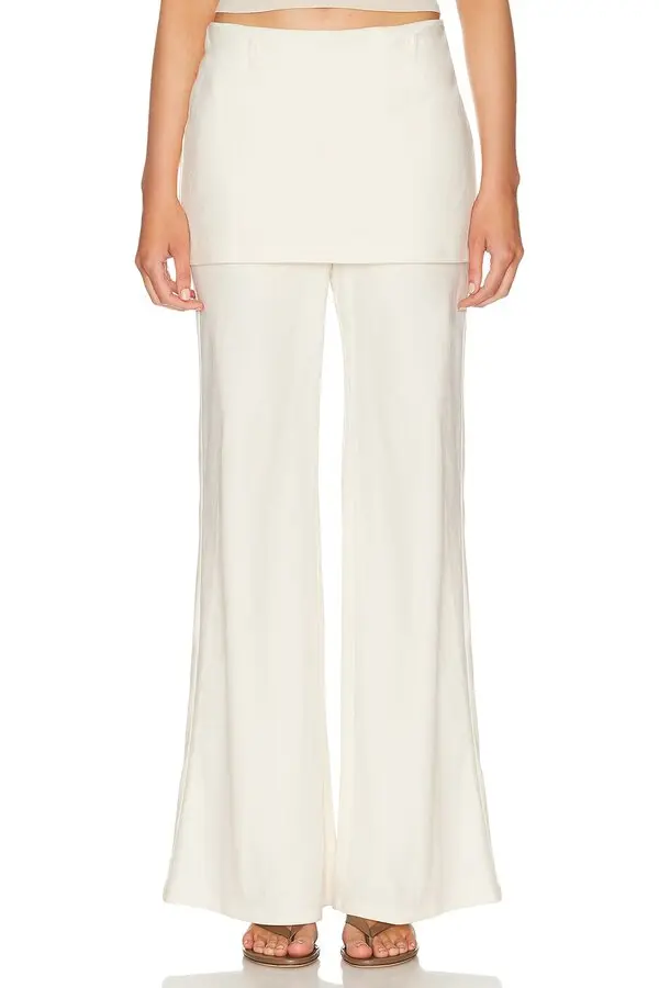 Enza Costa Twill Apron Pants - Vanilla