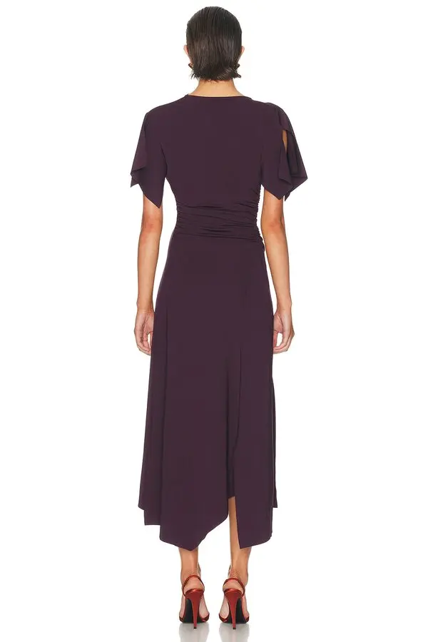Victoria Beckham Cap Sleeve Dress - Black Currant