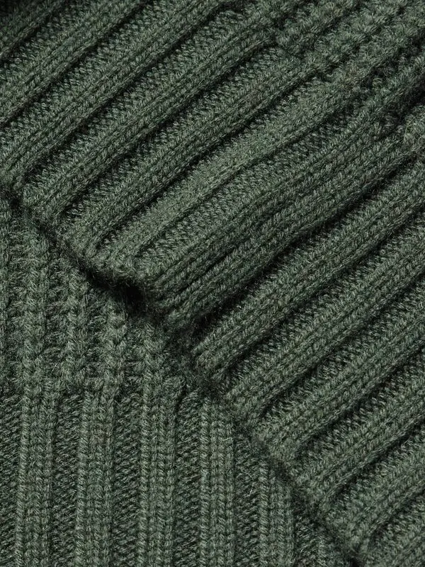 Mr P. Ribbed Wool And Cashmere-blend Half-zip Sweater