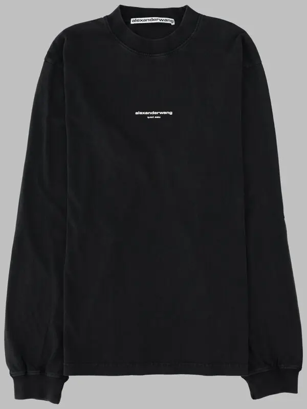 Alexander Wang Long Sleeve Logo T-shirt - Black