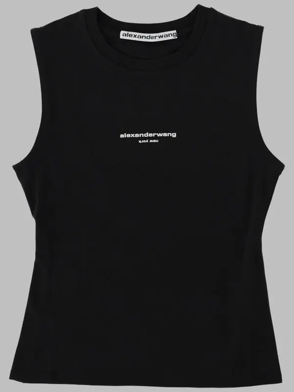 Alexander Wang Cotton Stretch Tank Top - Black