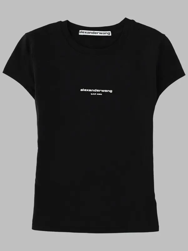 Alexander Wang T-shirt Slim Fit Con Logo - Black