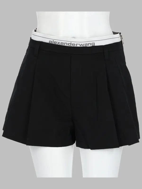 Alexander Wang Shorts Con Elastico Logato - Black
