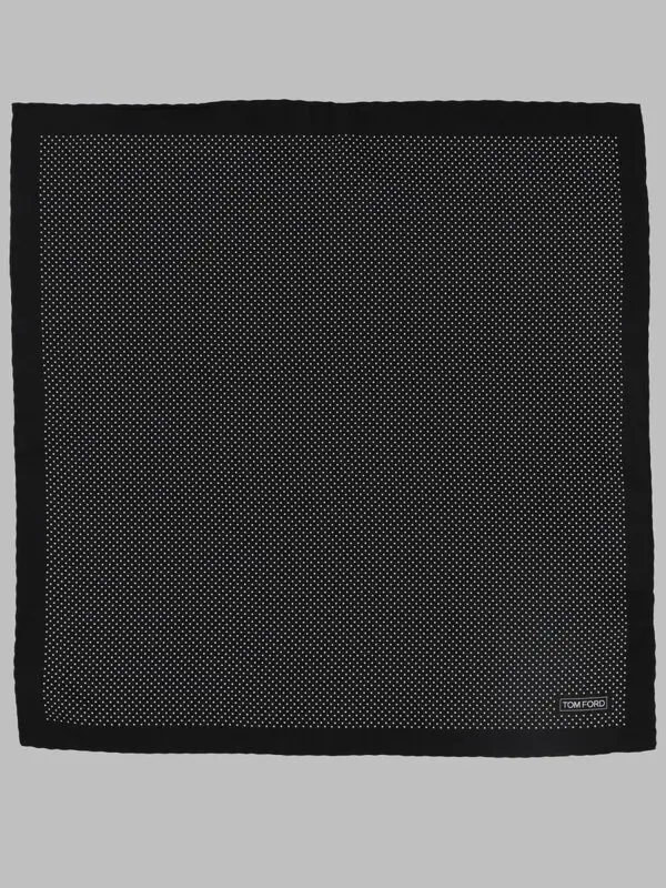 TOM FORD Fazzoletto Da Taschino Con Bordo Tono Su Tono - Black