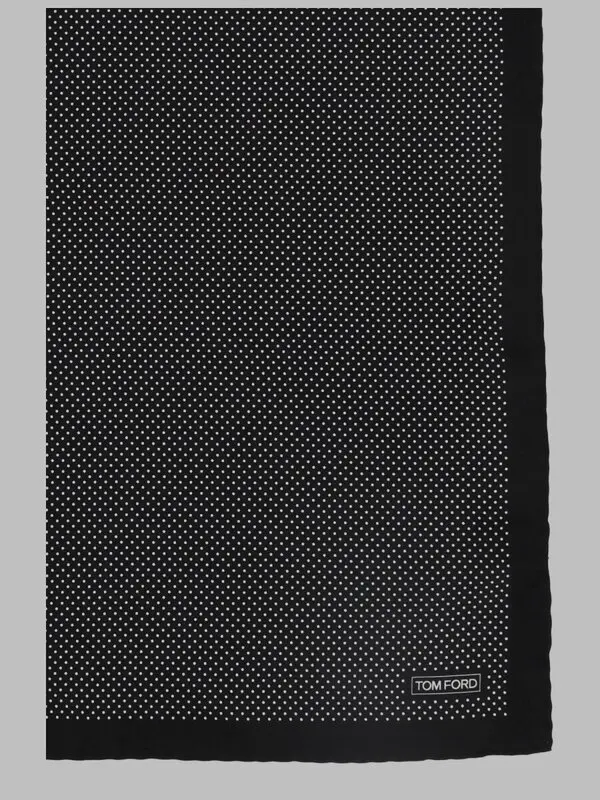 TOM FORD Fazzoletto Da Taschino Con Bordo Tono Su Tono - Black