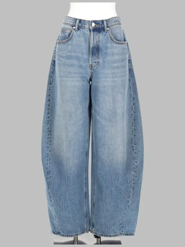 Alexander Wang Blow Up Jeans With Rhinestone Logo - Blue