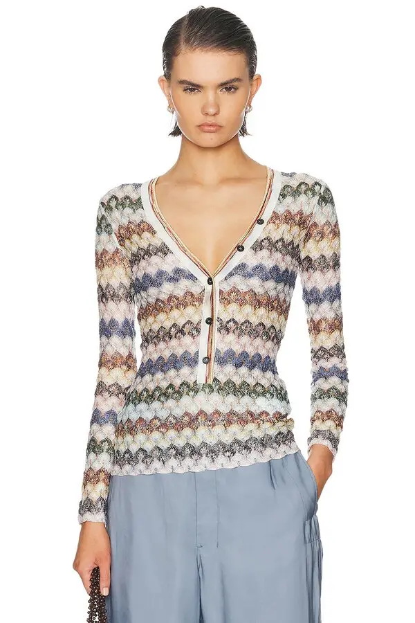 Missoni V-neck Sweater In Multi - Multi Light