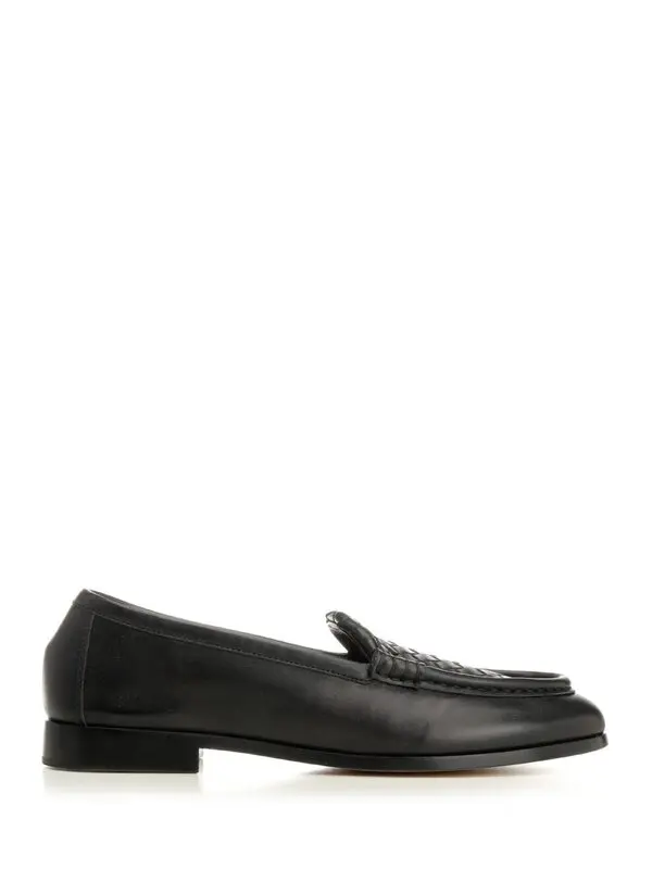 Bottega Veneta Silenzio Loafers With Intrecciato Detail - Black
