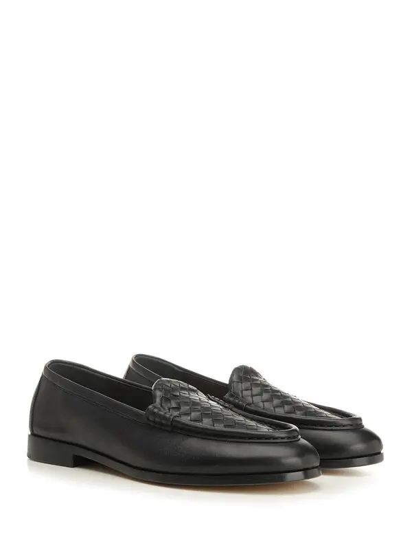Bottega Veneta Silenzio Loafers With Intrecciato Detail - Black