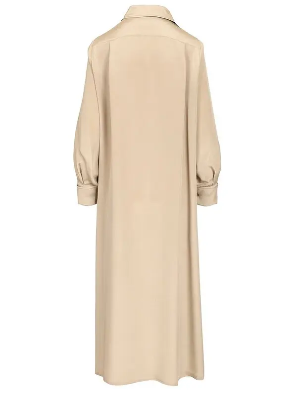 Max Mara Silk Crepe De Chine Polo Dress - Cream
