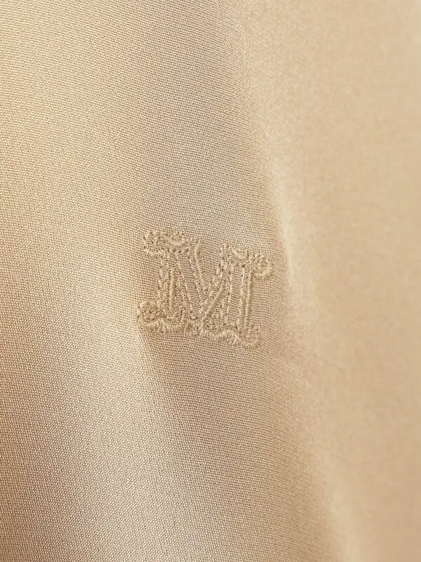 Max Mara Silk Crepe De Chine Polo Dress - Cream