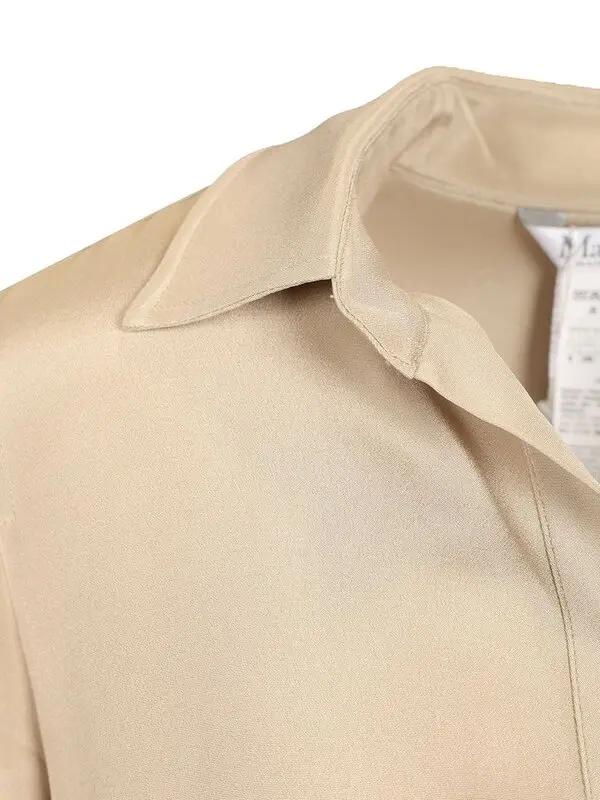 Max Mara Silk Crepe De Chine Polo Dress - Cream