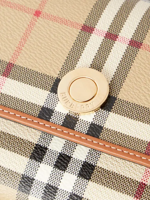 Burberry Checked Leather-trimmed Coated Canvas Clutch