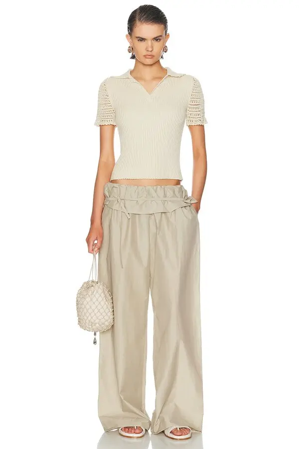 Magda Butrym Short Sleeve Polo Top