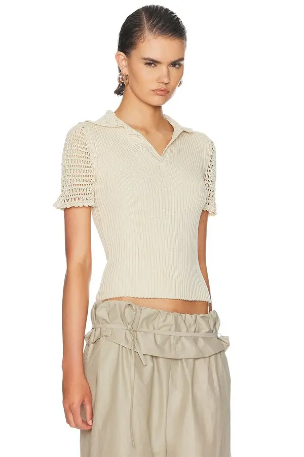 Magda Butrym Short Sleeve Polo Top