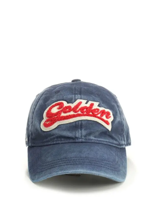 GOLDEN GOOSE Baseball Cap With Terry Patch - Blue