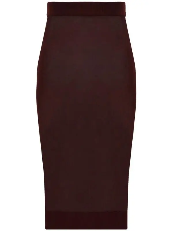 Saint Laurent Sheer High-waisted Pencil Midi Skirt