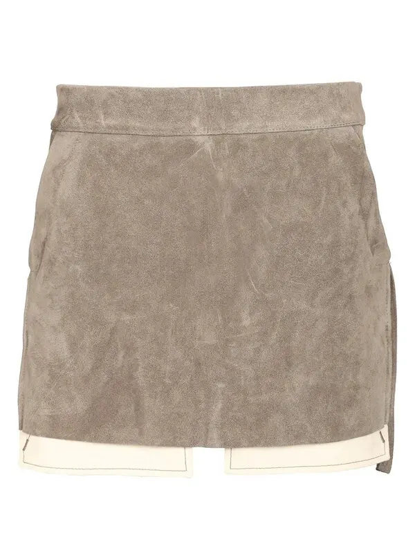 Rick Owens Taglianebbia" Leather Mini Skirt - Green