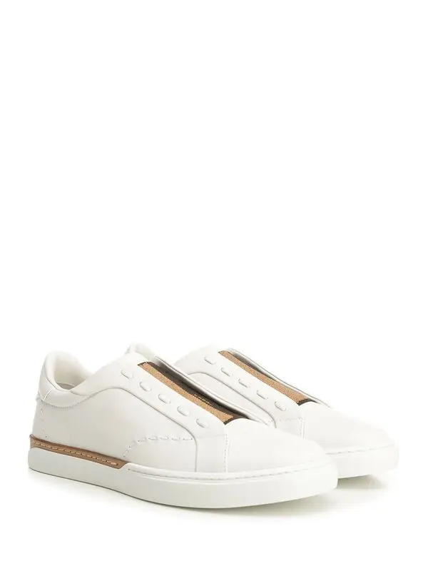 Fendi City Slip-on Leather Sneakers - White