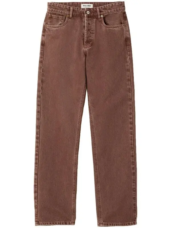 Miu Miu Five-pocket Bull Denim Trousers - Brown
