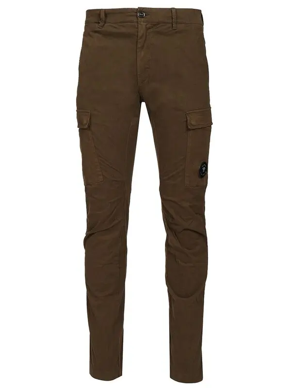 C.P. COMPANY Stretch Cotton Satin Cargo Trousers - Green