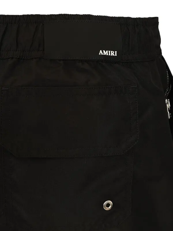 Amiri Nylon Swim Shorts With Logo Patch - Black