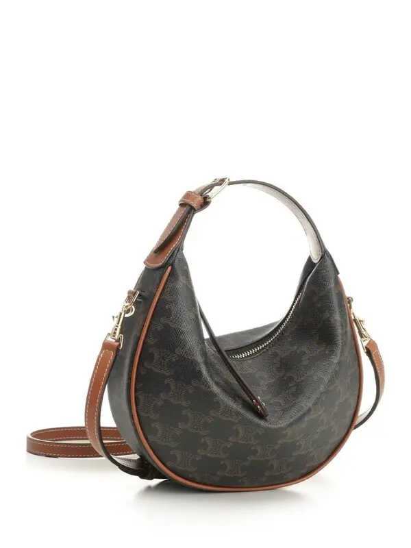 Celine Triomphe Canvas And Calfskin Lulu Teen Bag - Brown