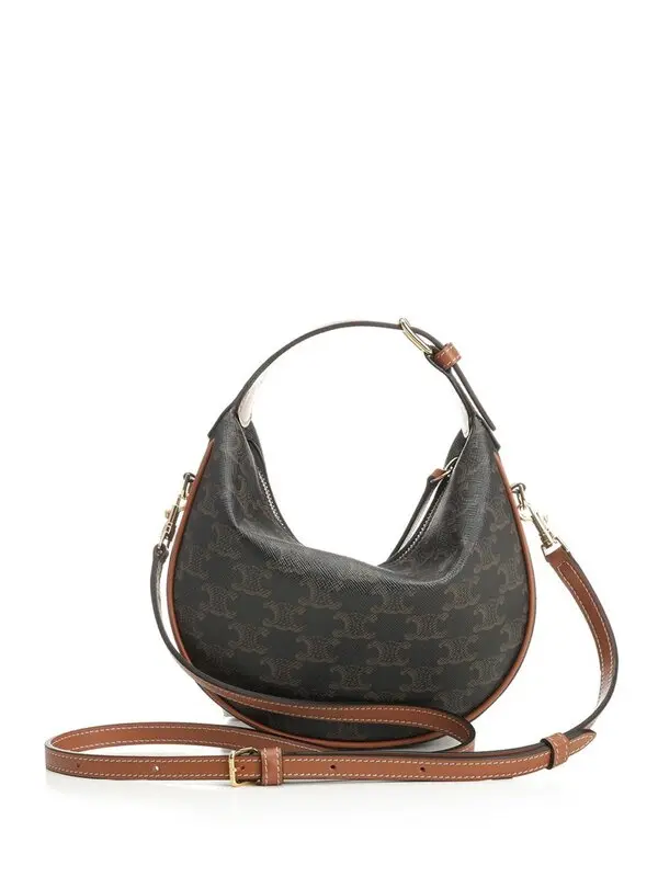 Celine Triomphe Canvas And Calfskin Lulu Teen Bag - Brown